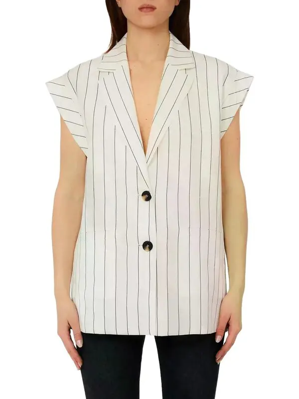 Liu Jo Pinstriped Waistcoat - White