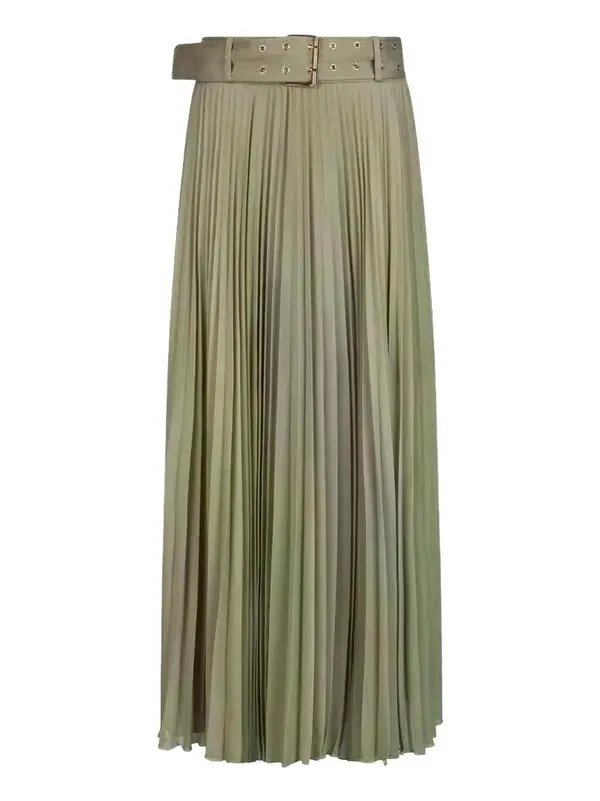 Liu Jo Pleated Maxi Skirt With Belt - Green