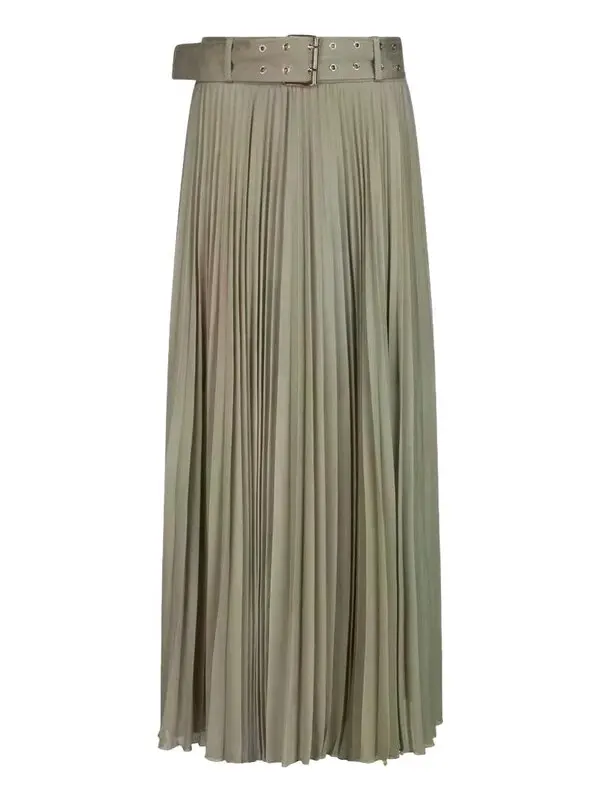 Liu Jo Pleated Maxi Skirt With Belt - Green