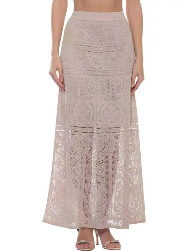 D.exterior Crochet Maxi Skirt - Neutrals