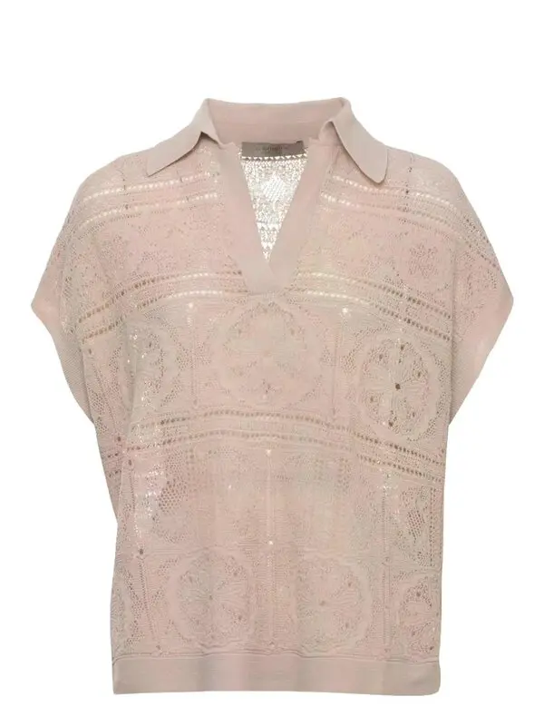 D.exterior Crocheted Blouse - Neutrals
