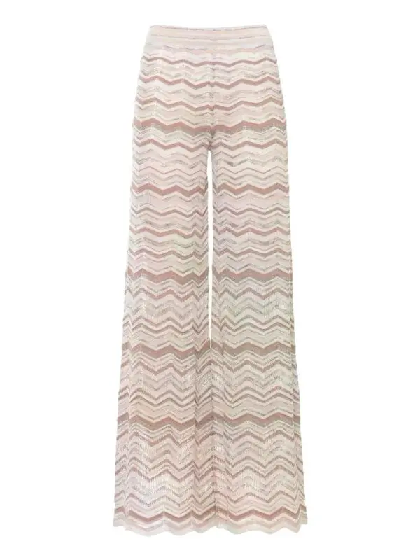 D.exterior Chevron Palazzo Pants - Neutrals