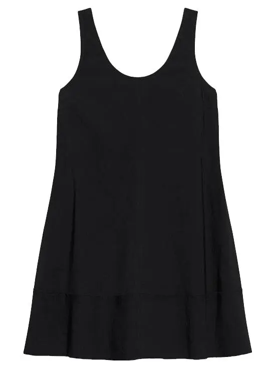 Theory Stretch Linen Blend Tank Dress - Black