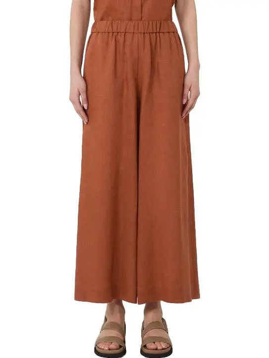 MM BY MAX MARA Canneti Linen Pull-on Wide Leg Pants - Rust