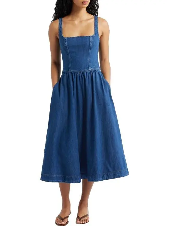 REFORMATION Janu Denim Midi Dress - Morant