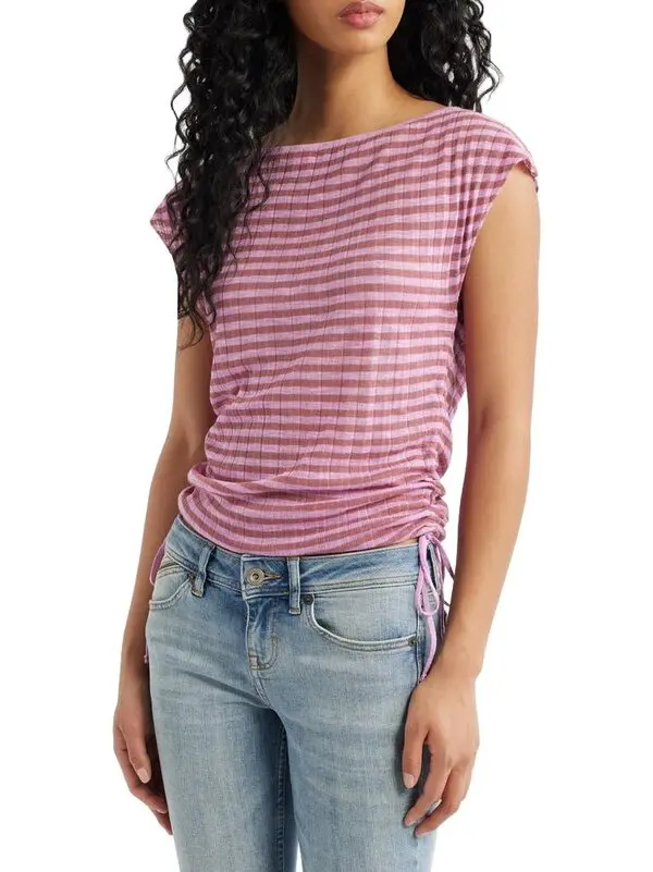 BDG URBAN OUTFITTERS Bailey Striped Top - Pink Stripe