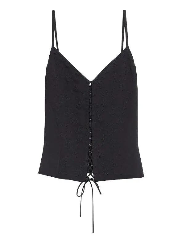 Alexander McQueen Floral Jacquard Corset Camisole - Black