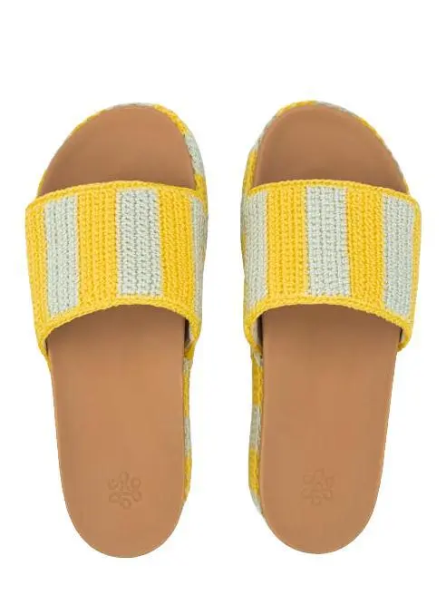 THE SAK Olivia Wedge Sandal - Lemon Drop Stripe