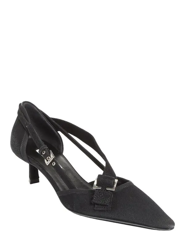 Prada Pointed Toe Kitten Heel Pumps - Nero