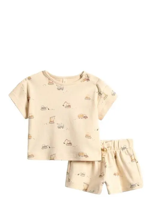 QUINCY MAE Printed T-shirt & Shorts Set - Natural