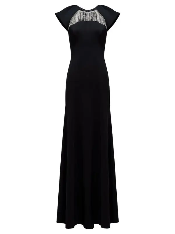 Jenny Packham Sonder Embellished Maxi Dress - Liquorice