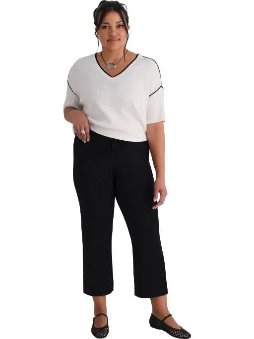 KADA Awaken Ribbed Knit Crop Pant - Ink