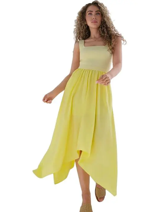 KADA Awaken Mixed Media Dress - Buttercup