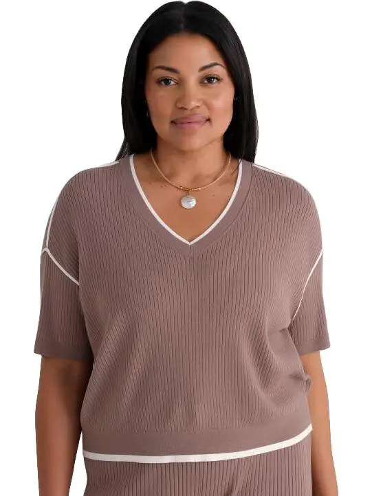 KADA The Awaken Rib V-neck - Terra