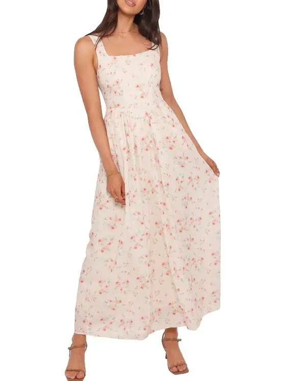 PETAL & PUP Floral Fit & Flare Dress - Peach Floral