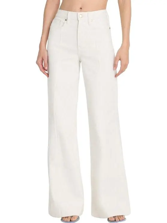 Good American High Waist Wide Leg Palazzo Jeans - Cotton White