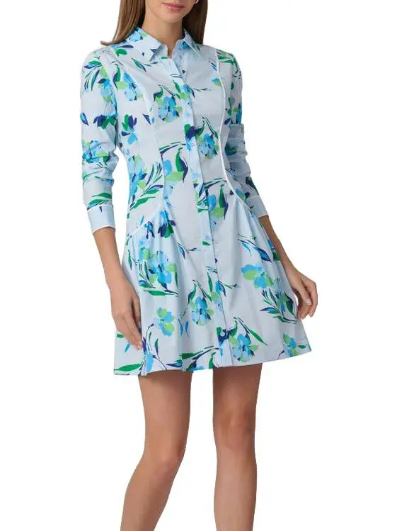 Shoshanna Seabreeze Print Poplin Millie Mini Dress - French Blue Multi