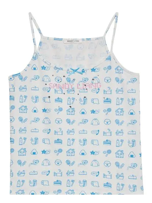 Sandy Liang Dashi Tank - Blue Multi