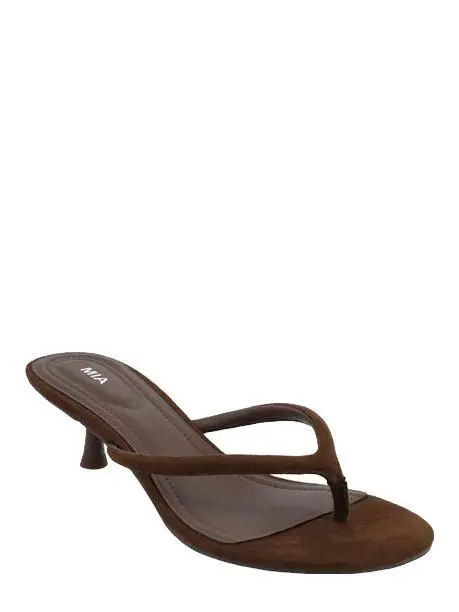 Mia Farren Kitten Heel Flip Flop - Chocolate