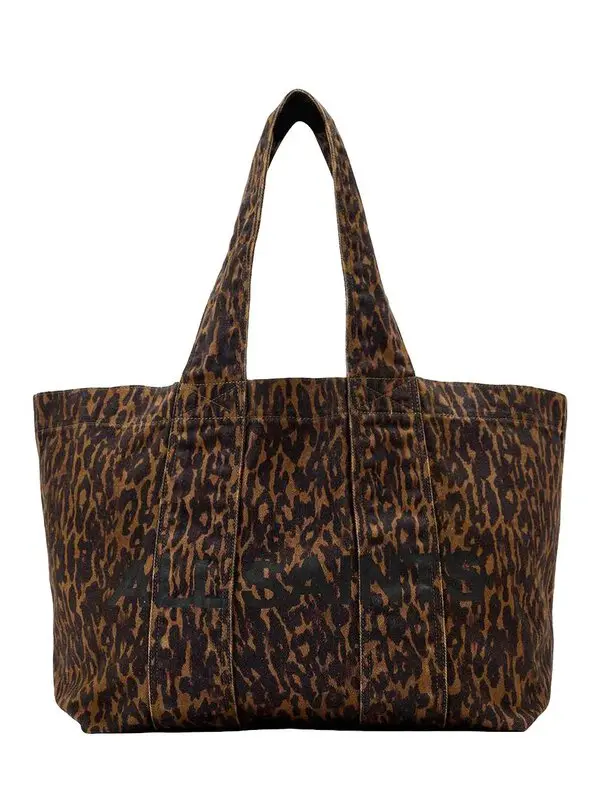 ALLSAINTS Izzy Leopard Print Denim Tote - Leopard Brown