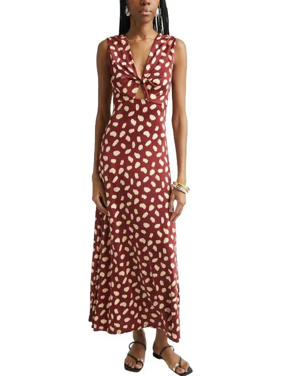 Johanna Ortiz Horizonte Mistico Reversible Maxi Dress - Cherry/ecru