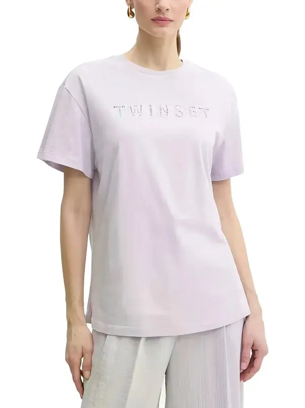 TWINSET Logo-embellished T-shirt - Purple