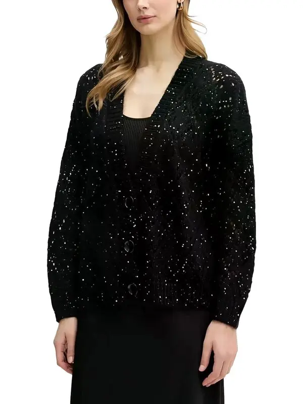 BENETTON Embellished Button-down Cardigan - Black