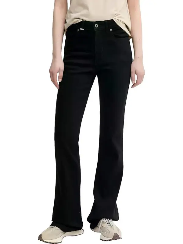 BENETTON Flared Jeans With Logo Patch - Black