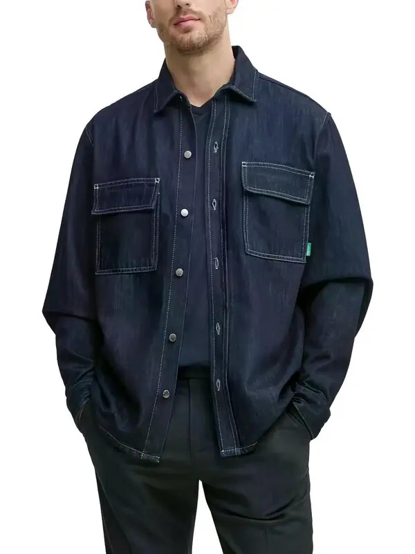 BENETTON Flap-pocket Shirt - Blue