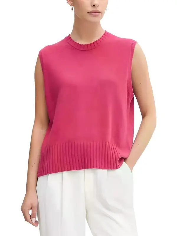 BENETTON Ribbed-trim Vest - Pink