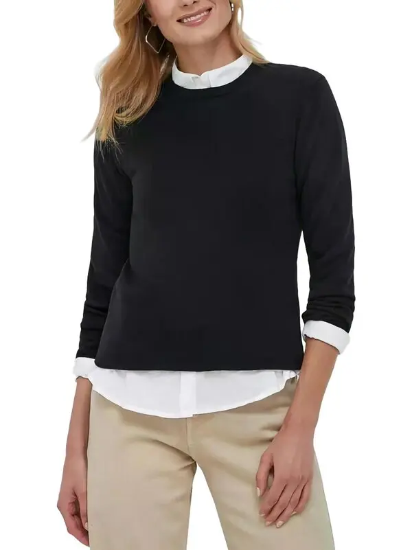 BENETTON Crewneck Wool Sweater - Black