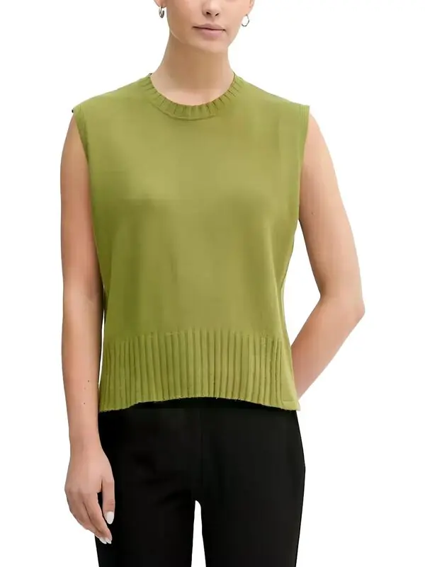 BENETTON Ribbed Sleeveless Knitwear - Green