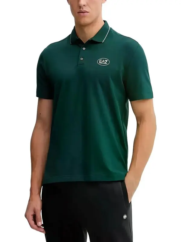 EA7 Logo-print Polo Shirt - Green