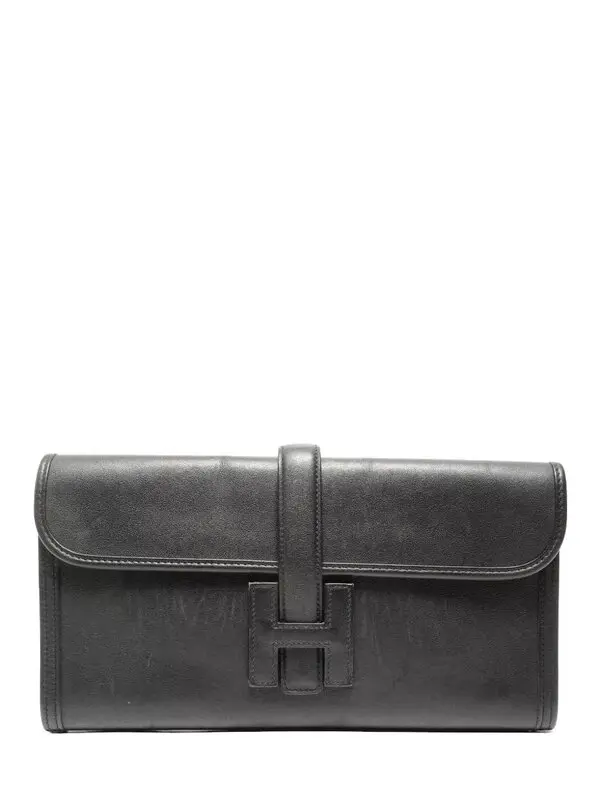 Hermès 2000s Buckle Leather Clutch - Black