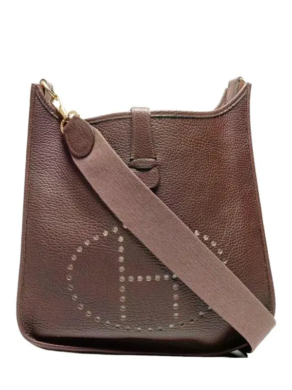 Hermès 1992 Perforated Leather Shoulder Bag - Brown