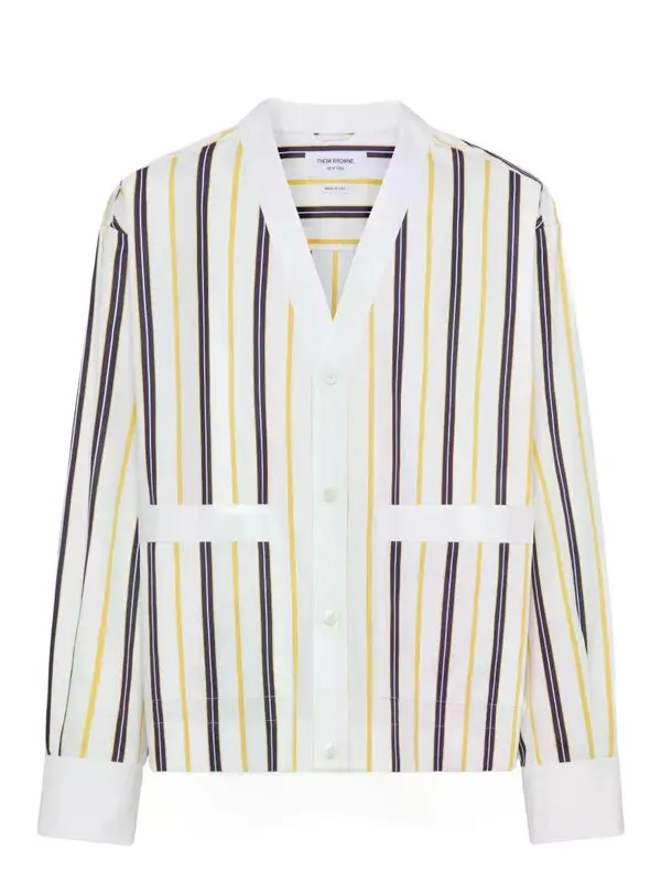 Thom Browne Repp Striped Poplin Shirt - White