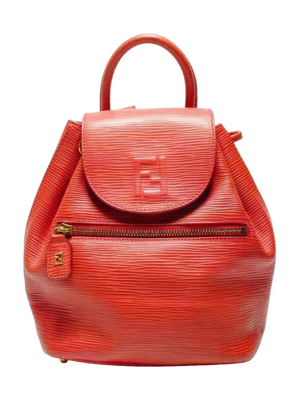 Fendi 1990s Leather Backpack - Red