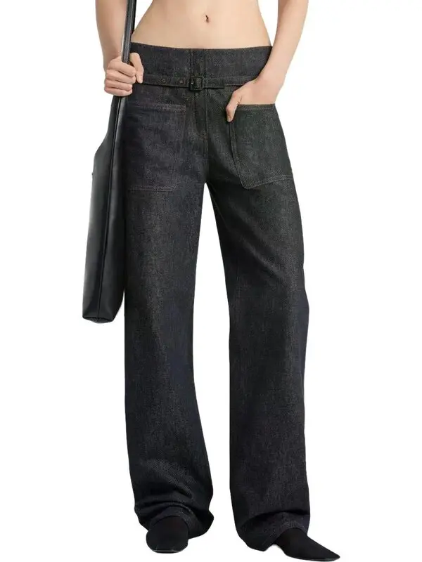 COURREGES Logo-detail Straight Jeans - Blue