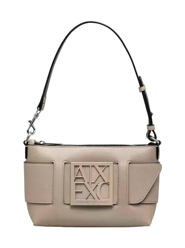 Armani Exchange Logo Appliqué Shoulder Bag - Neutrals