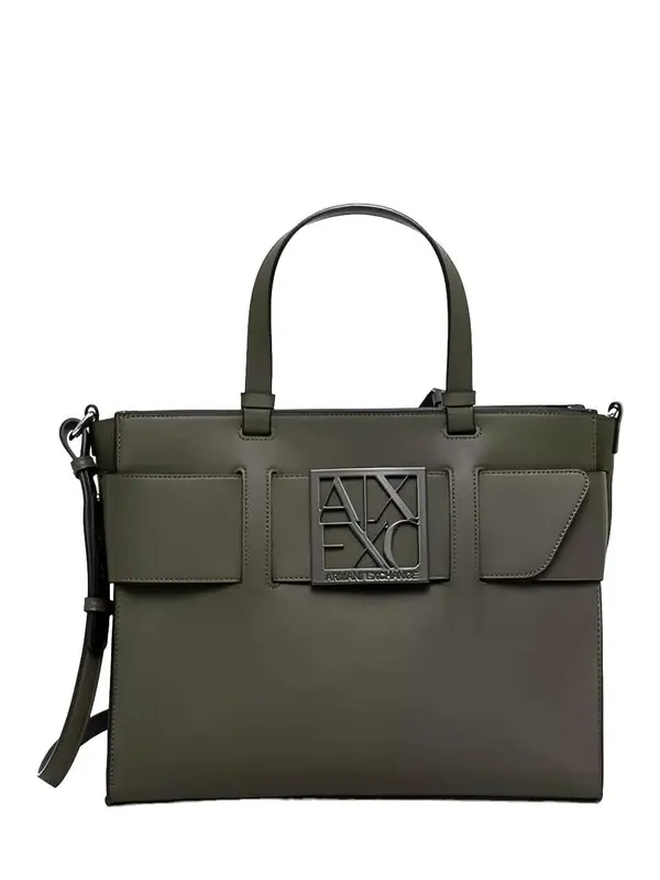 Armani Exchange Logo-applique Tote Bag - Green