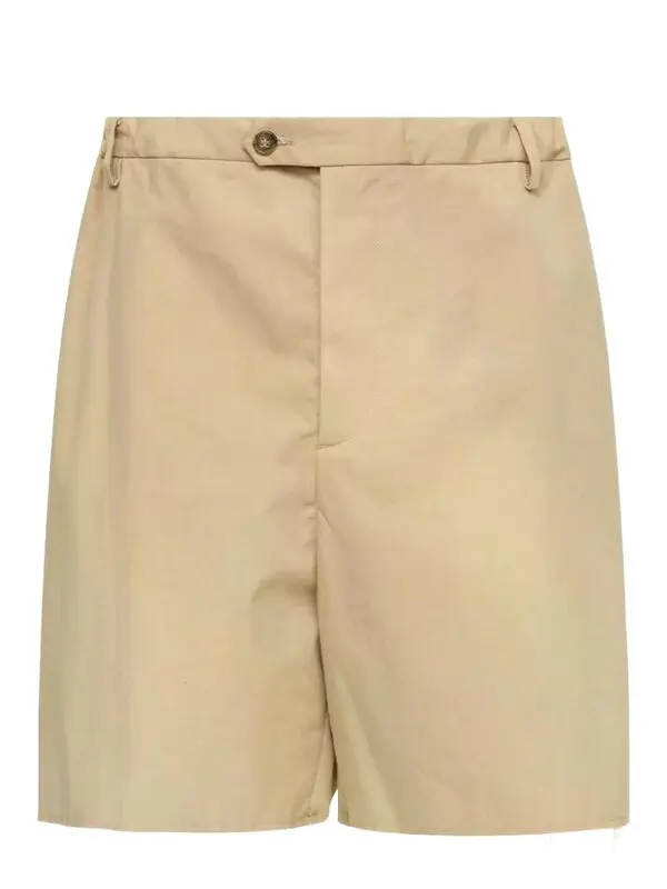 MAISON MARGIELA Frayed Cotton Shorts - Neutrals