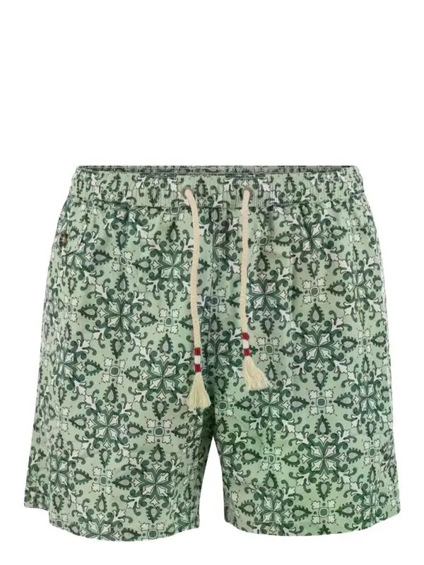MC2 SAINT BARTH Printed Drawstring Swim Shorts - Green