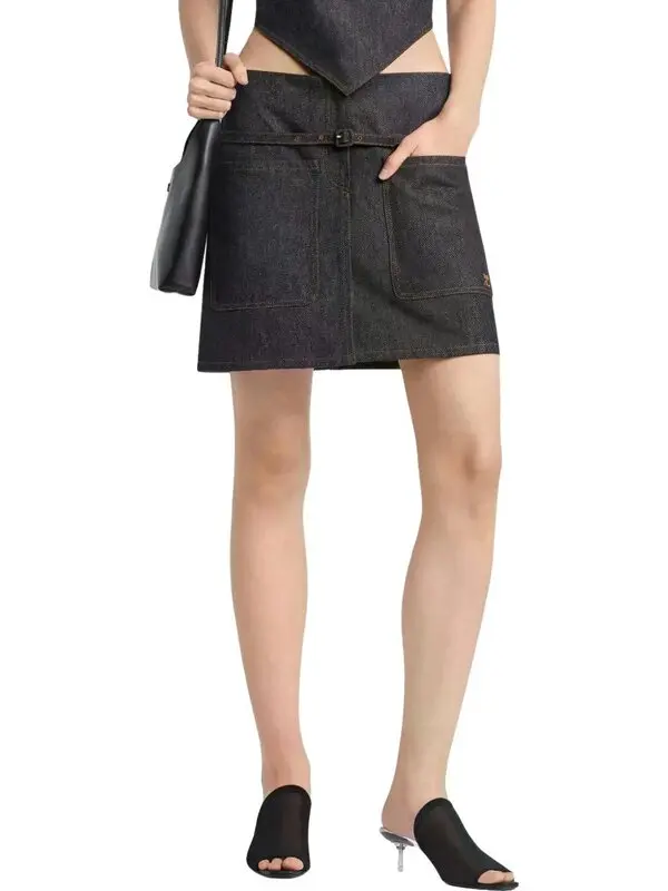 COURREGES Mini Skirt With Flap-pockets - Blue