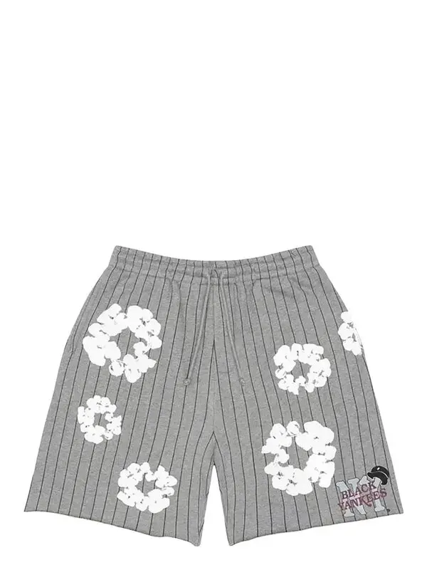 DENIM TEARS Wreath Pinstripe Shorts - Grey