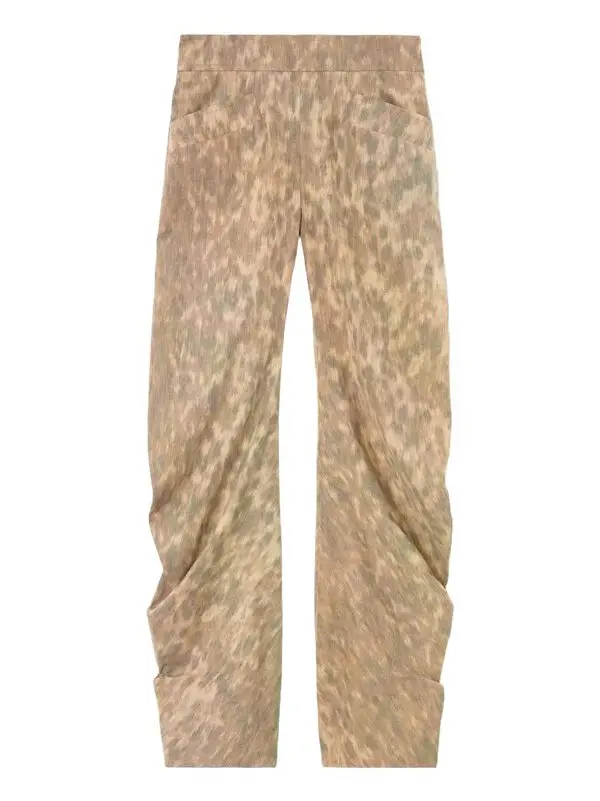 GANNI Printed Trousers - Neutrals