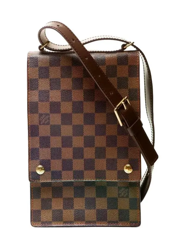 LOUIS VUITTON 2001 Portobello Damier Cross Body Bag - Brown