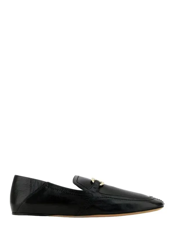 FERRAGAMO Buckle Leather Loafers - Black