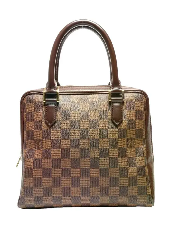 LOUIS VUITTON 2003 Brera Checked Tote - Brown
