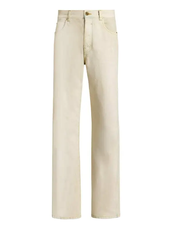 Balmain Faded Denim Jeans - Beige