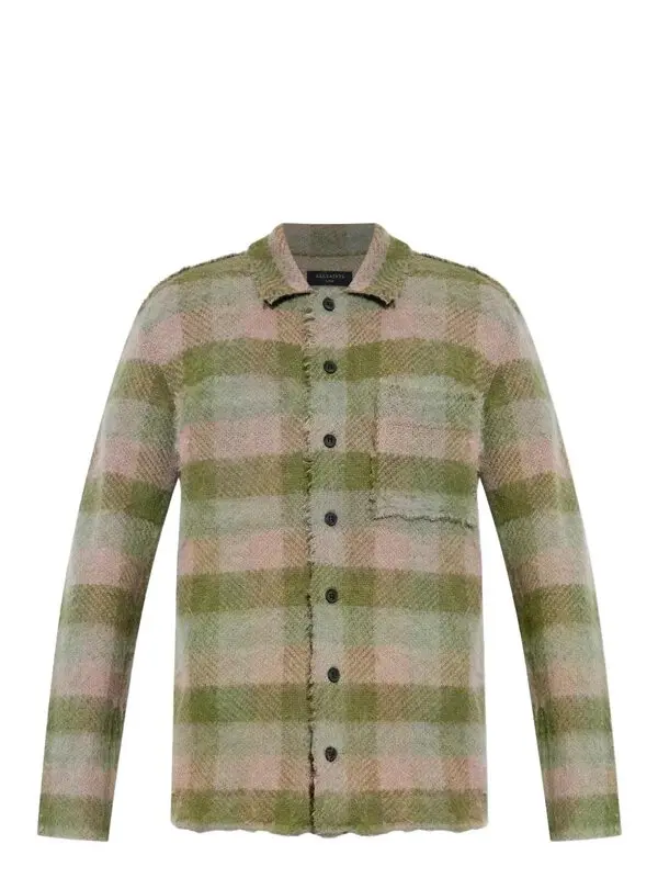 ALLSAINTS Frayed Checke Shirt - Green
